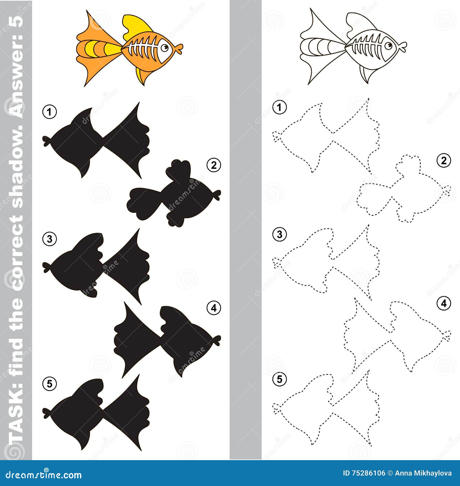 Sea Fish Shadow Cartoon Vector | CartoonDealer.com #45126727