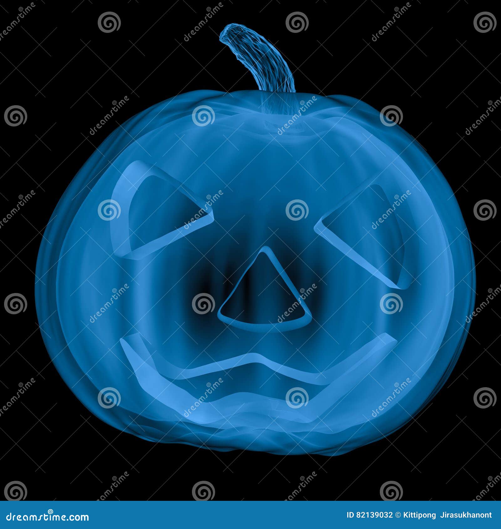 X Ray Halloween Pumpkin Isolated on Black Stock Illustration ...