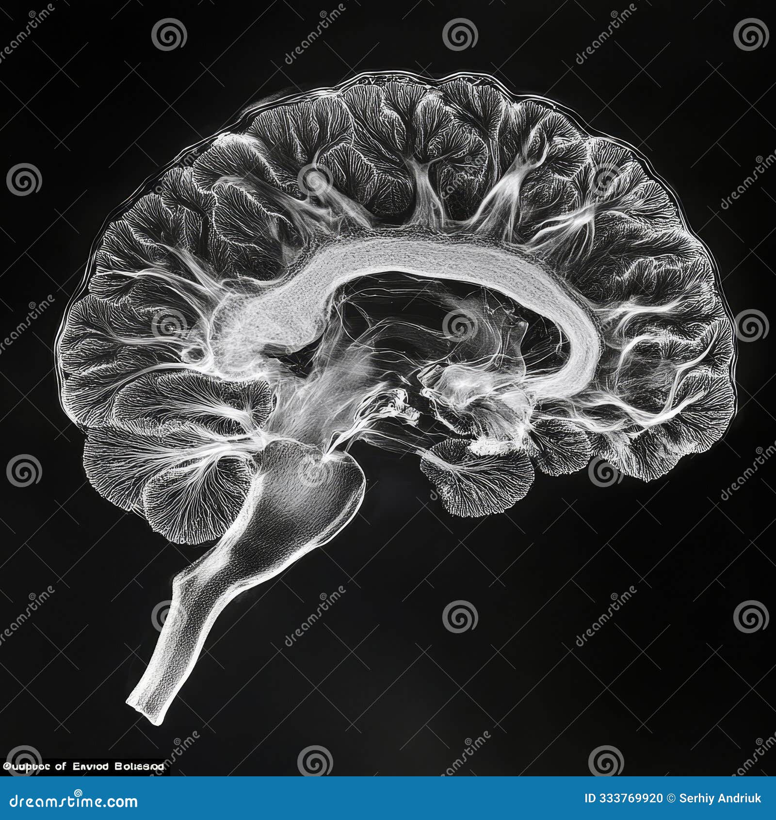 X-ray of Human Brain. 3d Rendering, 3d Illustration Stock Illustration ...