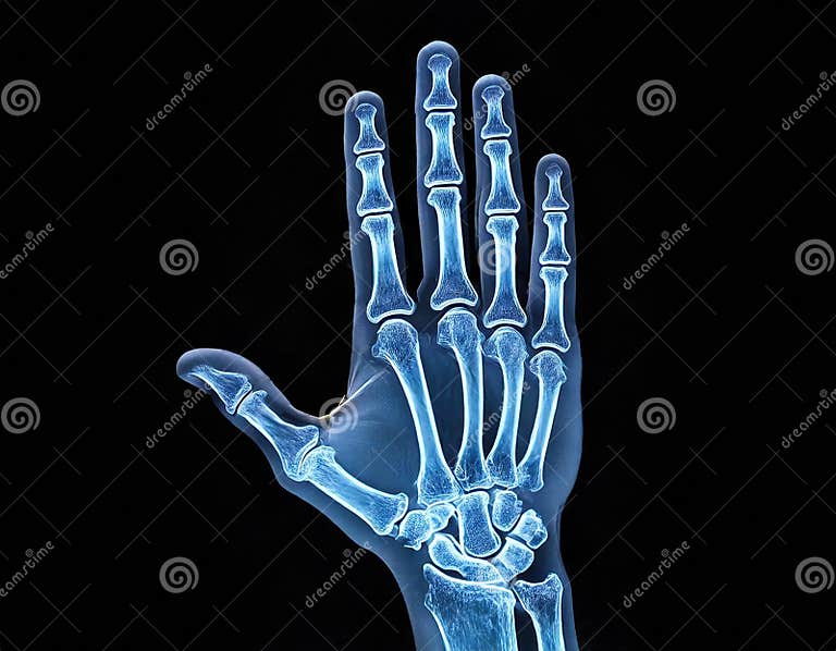 X-ray of a Human Hand Highlighting the Bone Structure and Joint ...