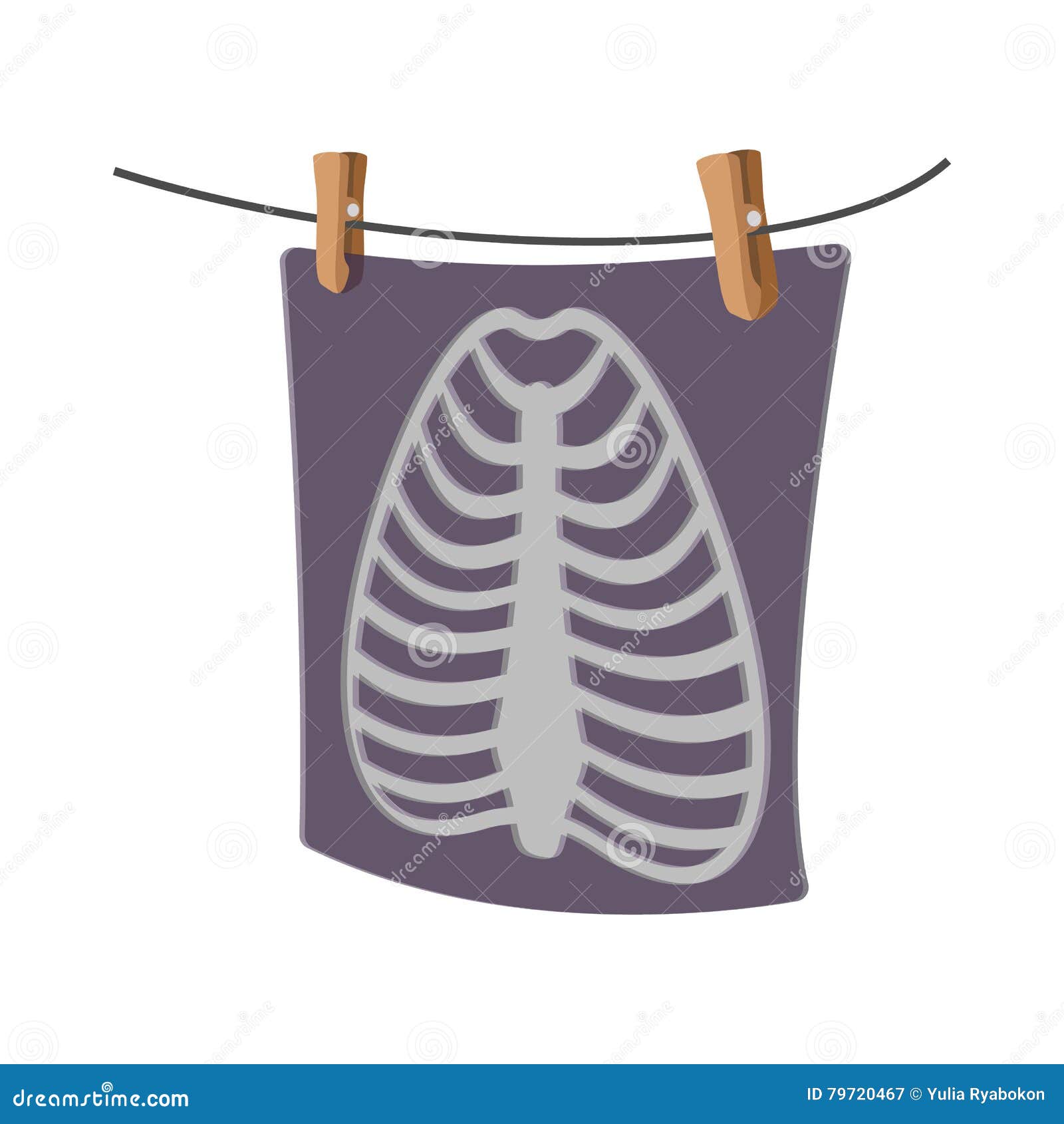 X-Ray of a Human Rib Cage Cartoon Icon Stock Vector - Illustration of ...