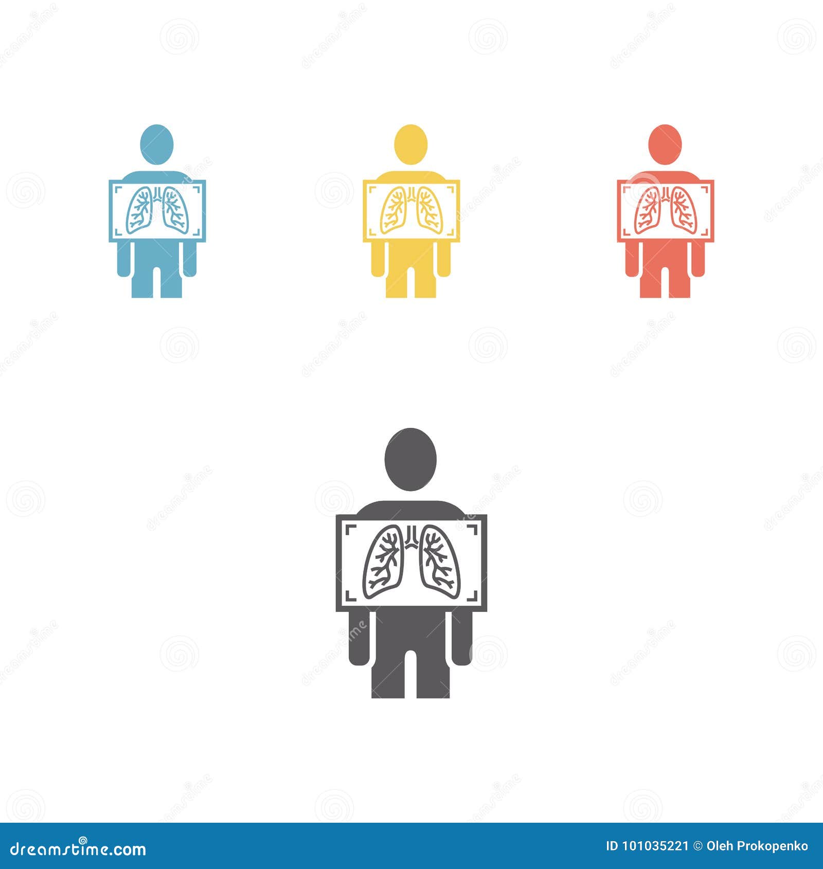 X-ray icon set stock vector. Illustration of medicine - 101035221