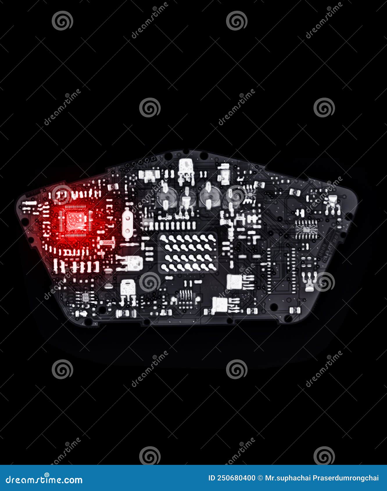 X-ray Image of Engine Control Unit or ECU Stock Photo - Image of ...