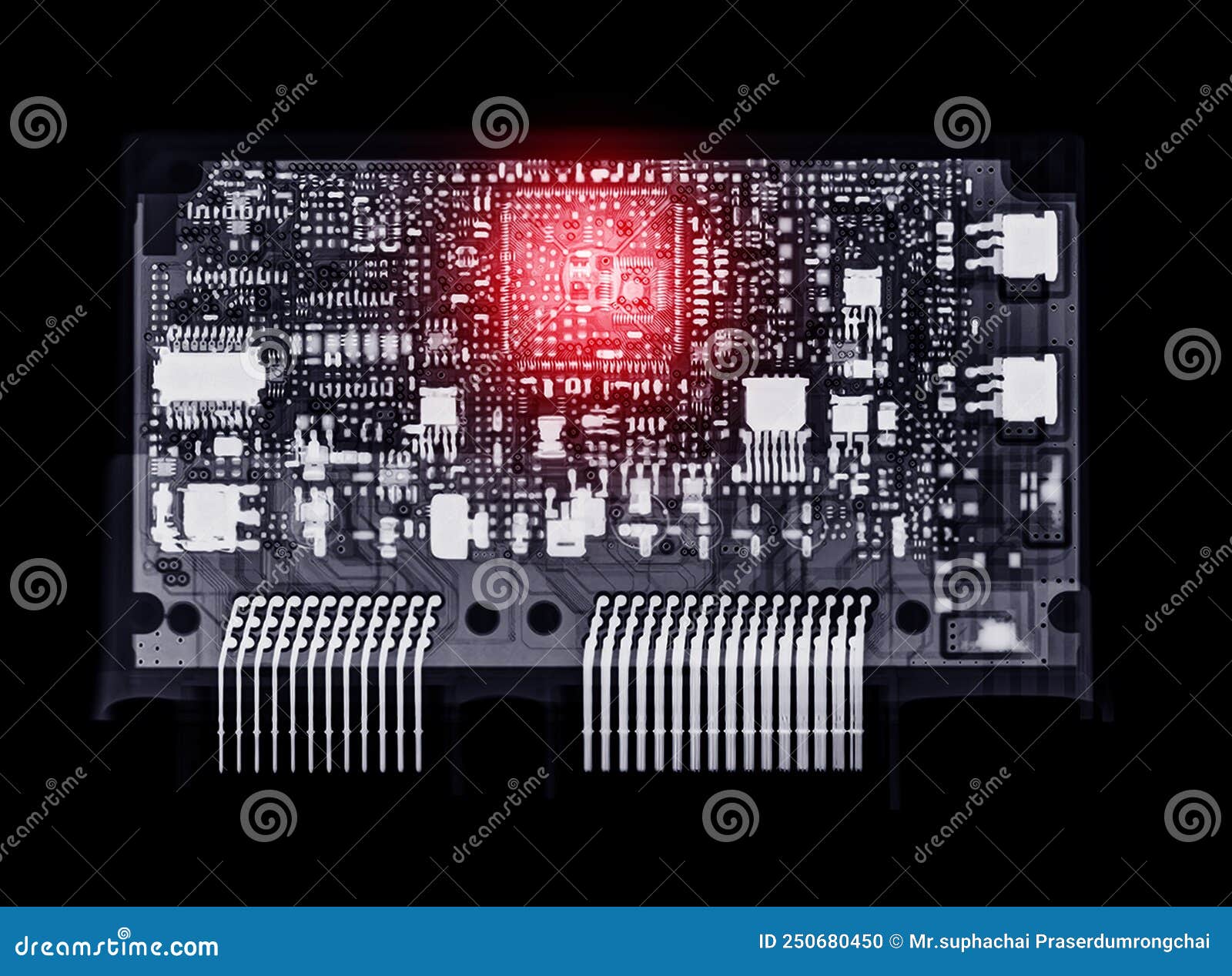 X-ray Image of Engine Control Unit or ECU Stock Photo - Image of ...