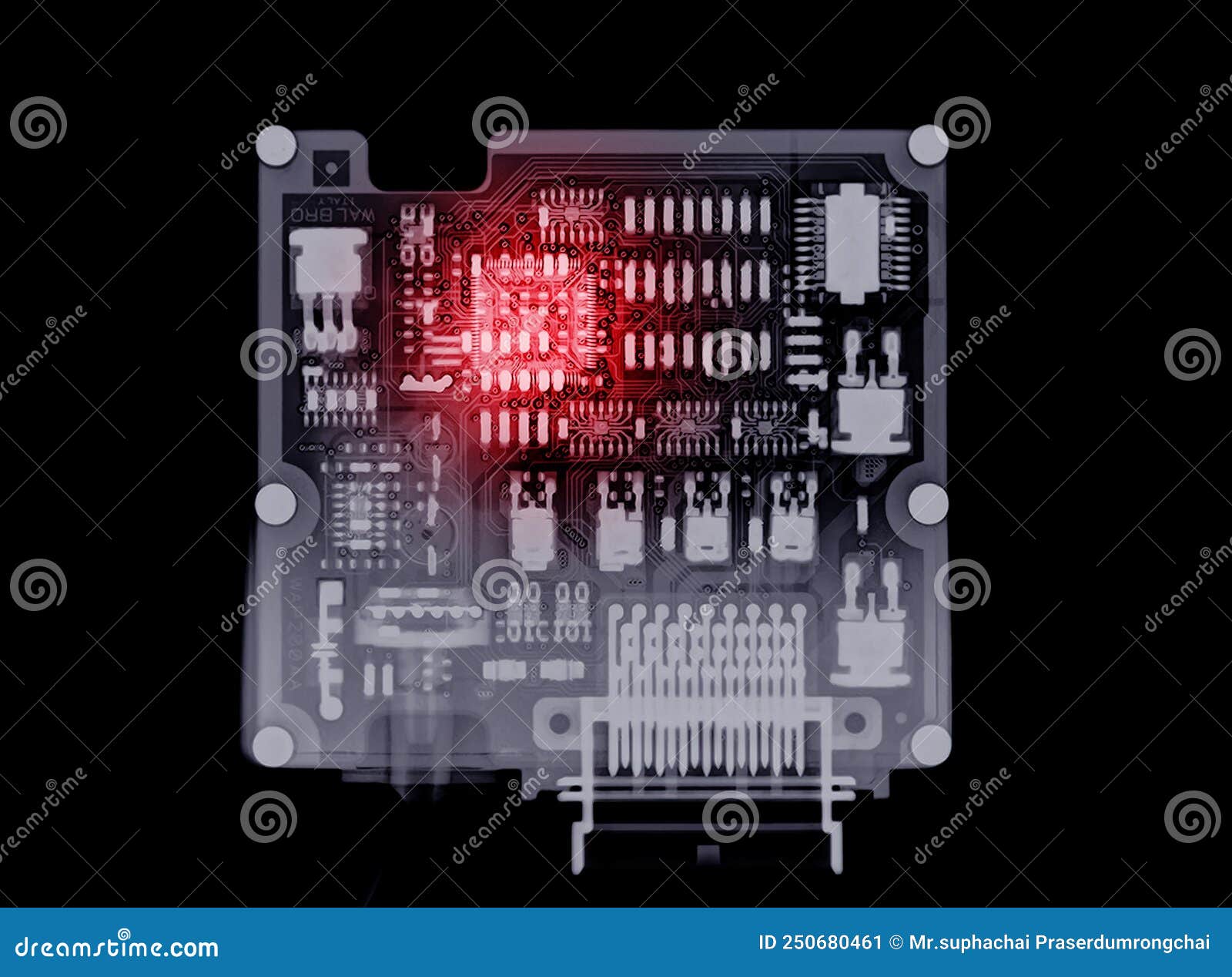 X-ray Image of Engine Control Unit or ECU Stock Image - Image of metal ...