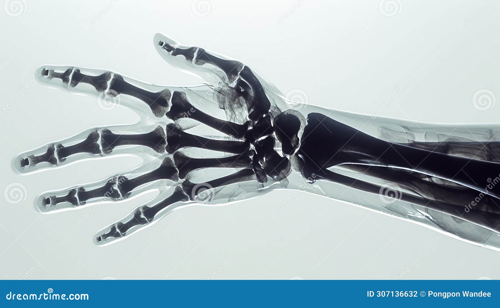 X-ray Image of the Hand Anatomy and Pathology Stock Illustration ...