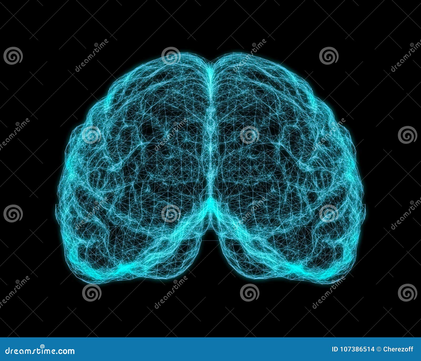 X-ray image of human brain stock illustration. Illustration of line ...