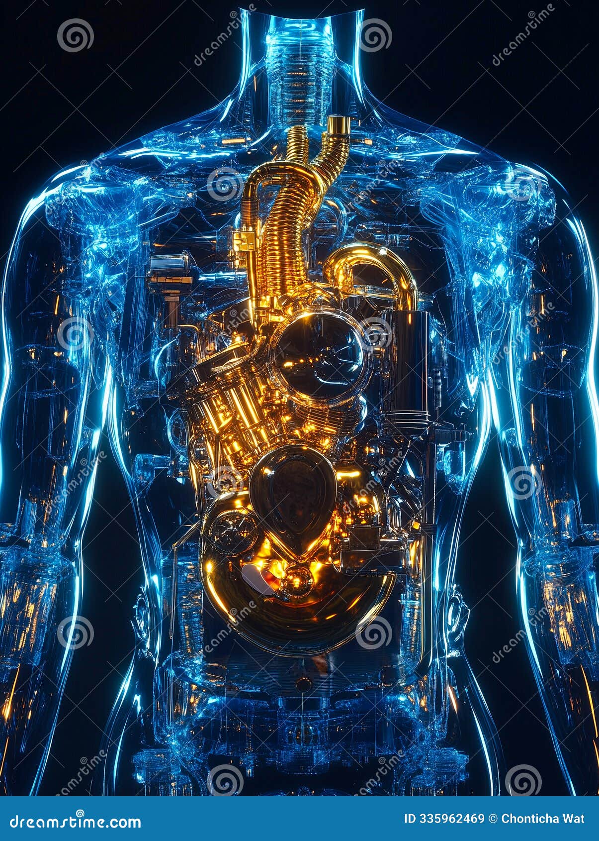 X-ray Image of a Human with an Engine Inside Generative AI Stock Image ...