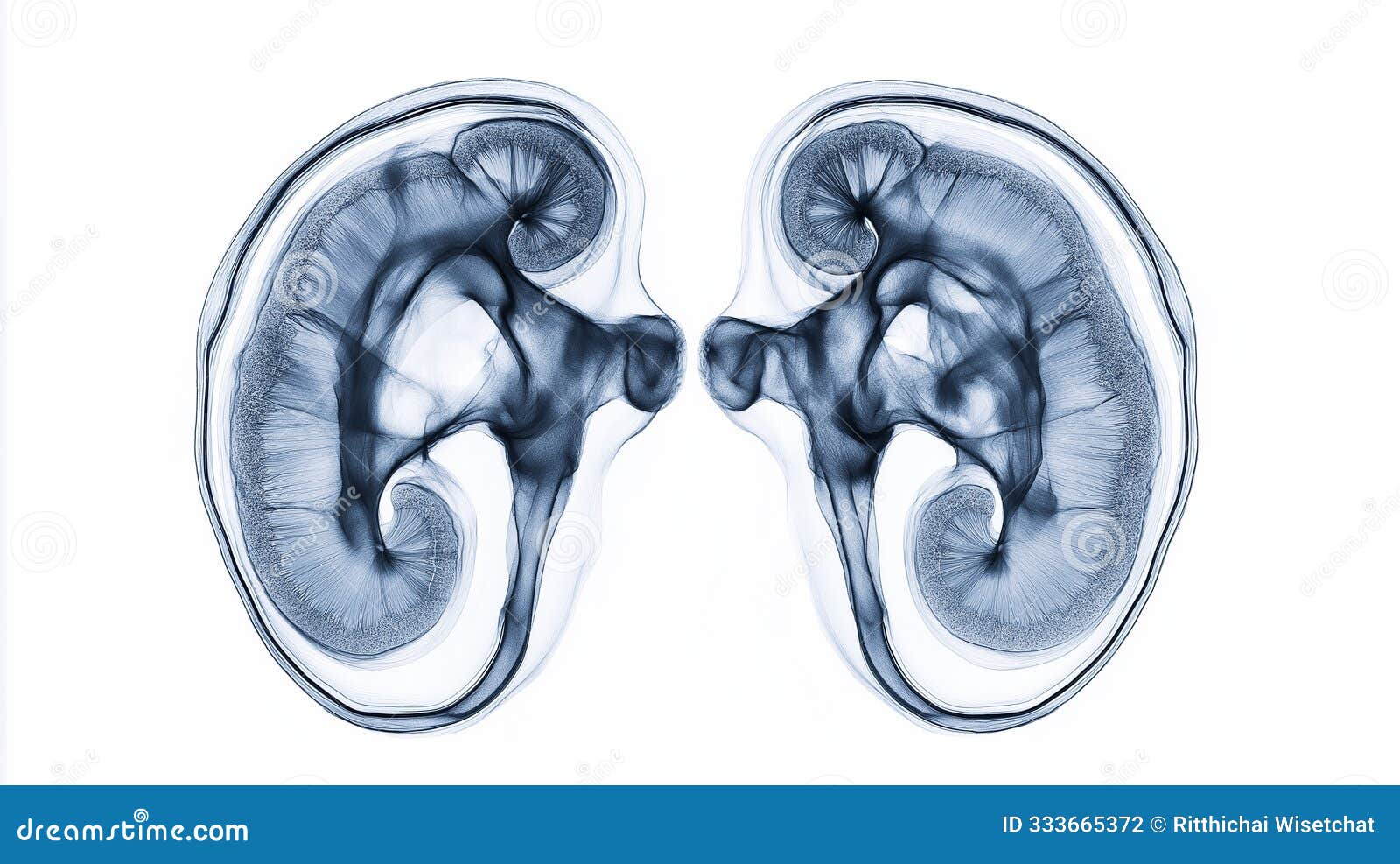 X-ray Image of Human Kidneys on White Background Stock Illustration ...