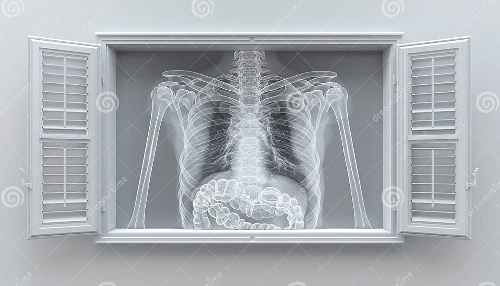 X-ray View through an Open Window Stock Image - Image of window, design ...
