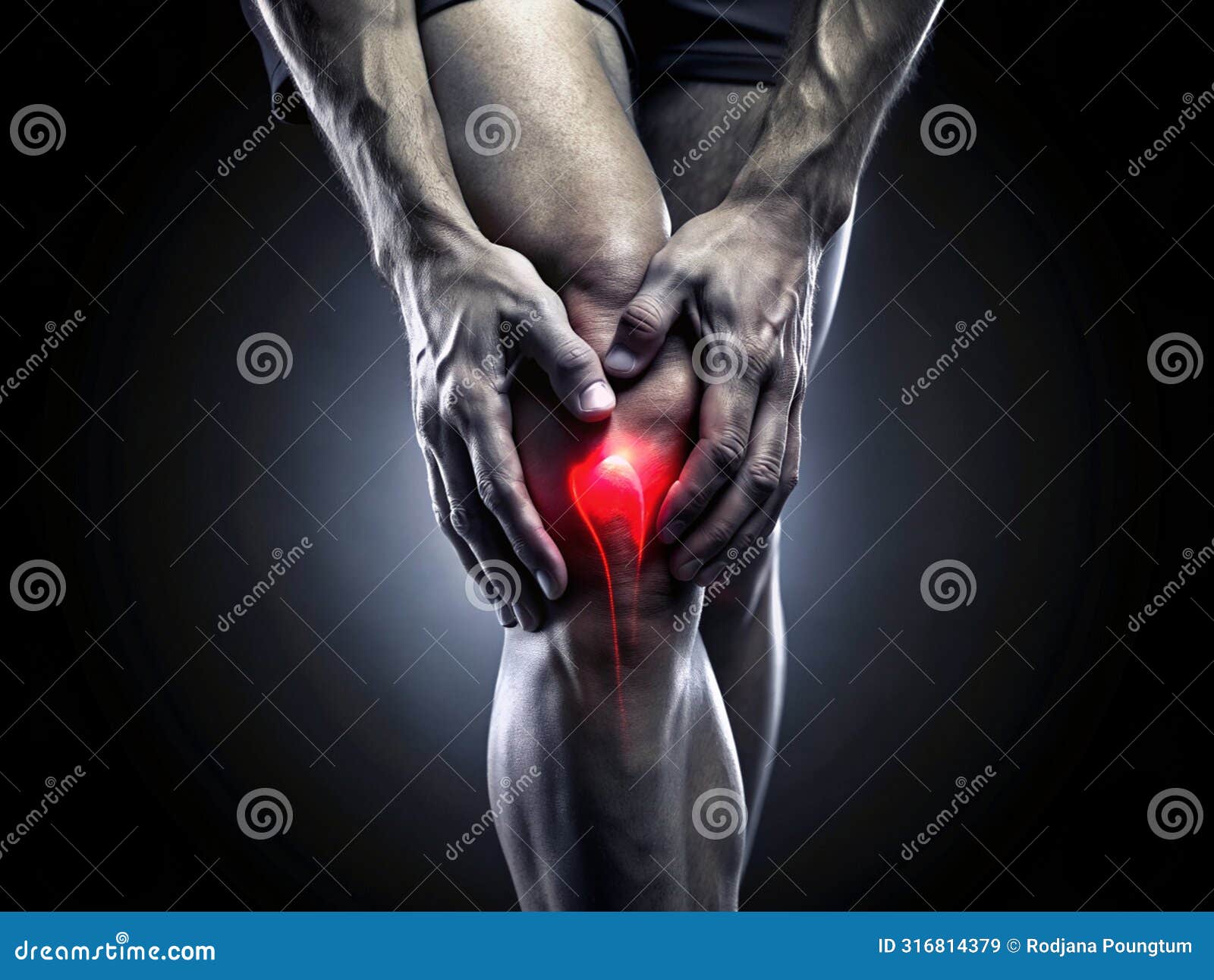 An X-ray Image Of A Knee Joint Showing Signs Of Degeneration Stock ...