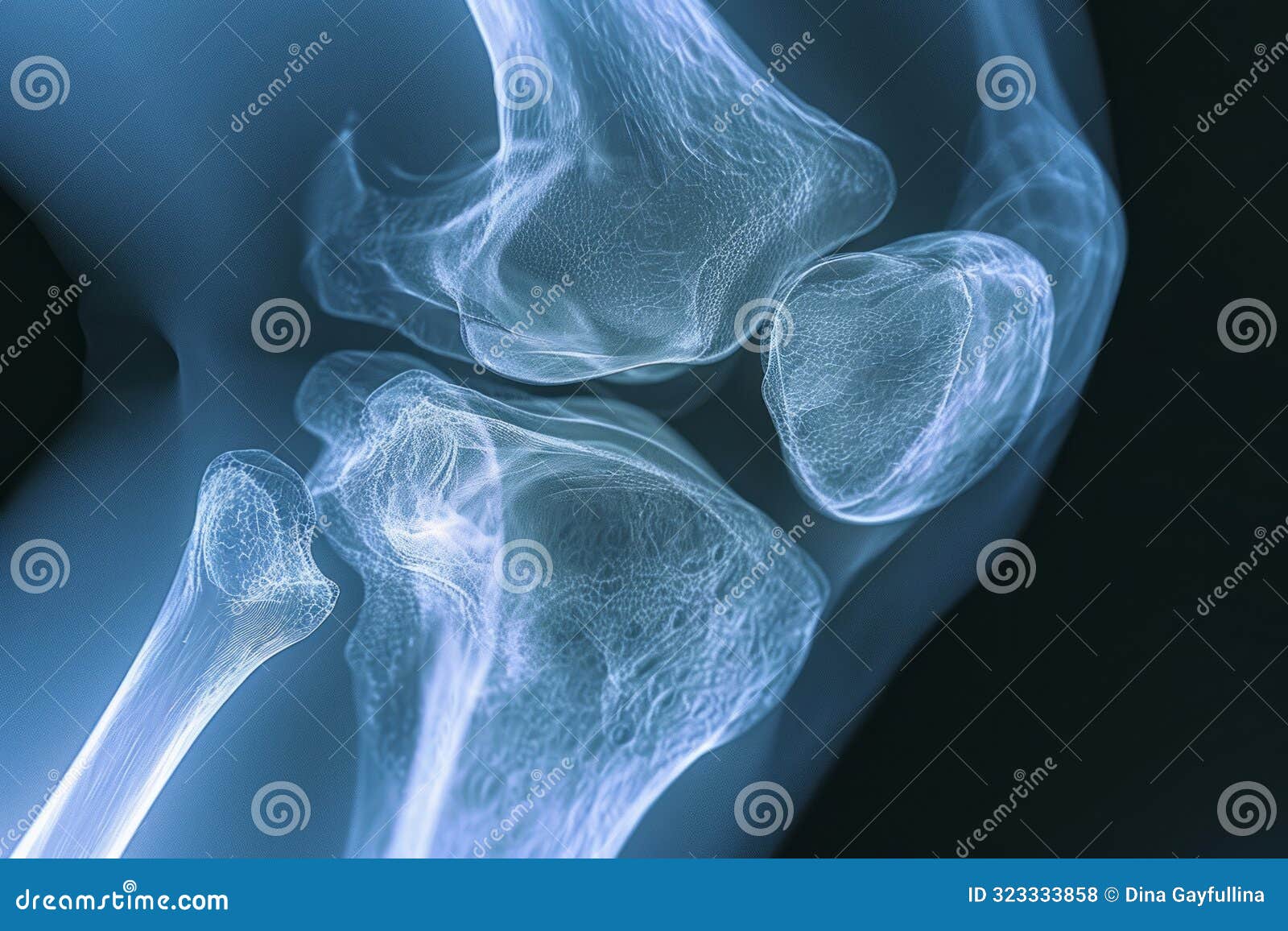 X-ray Image of Knee Joints with Clear Bone Structure. Stock Photo ...