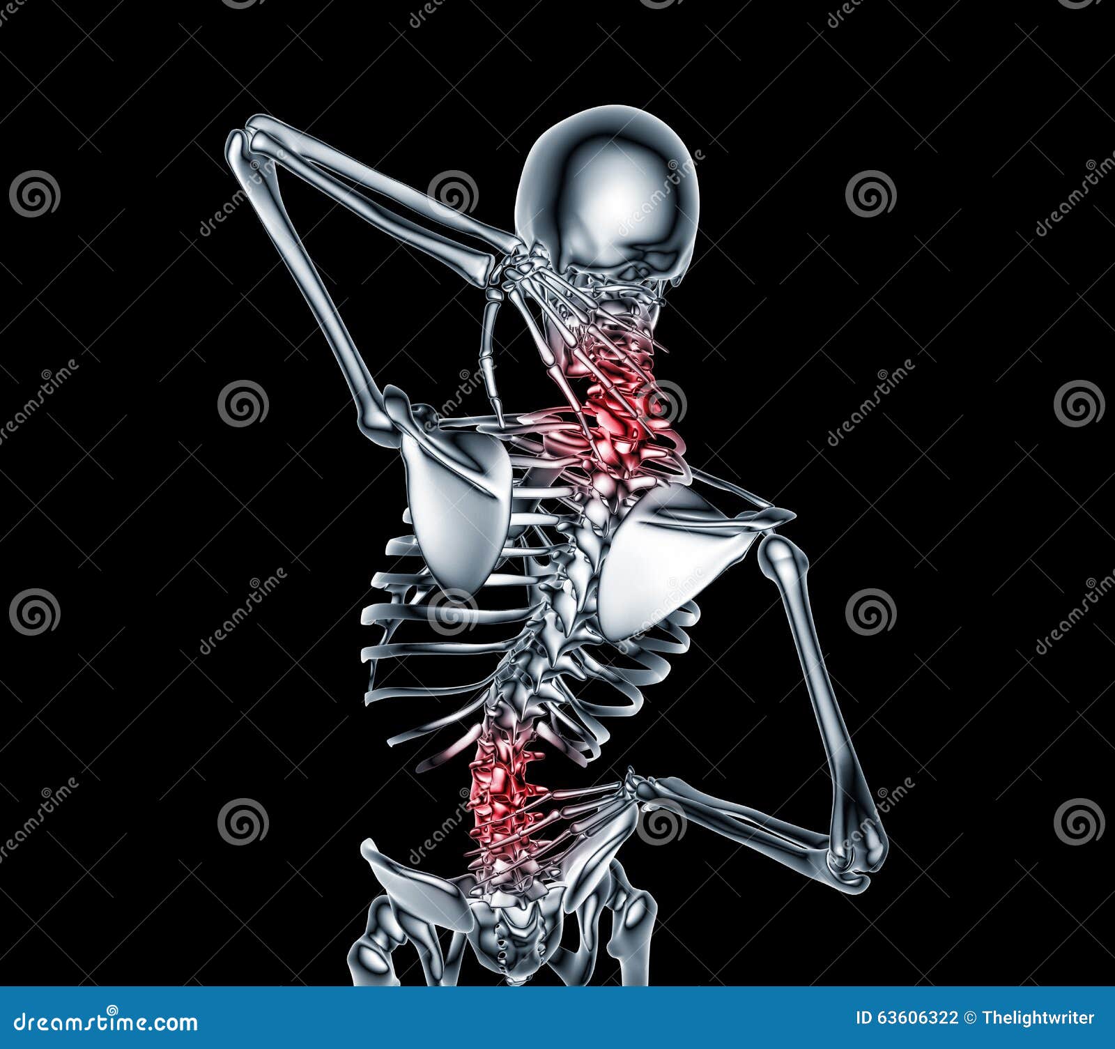 X-ray Image Man with Back Pain with Clipping Path Stock Illustration ...