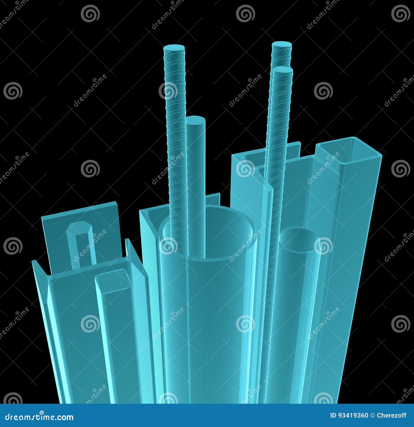 X-Ray Image of Metal Products Stock Illustration - Illustration of dark ...