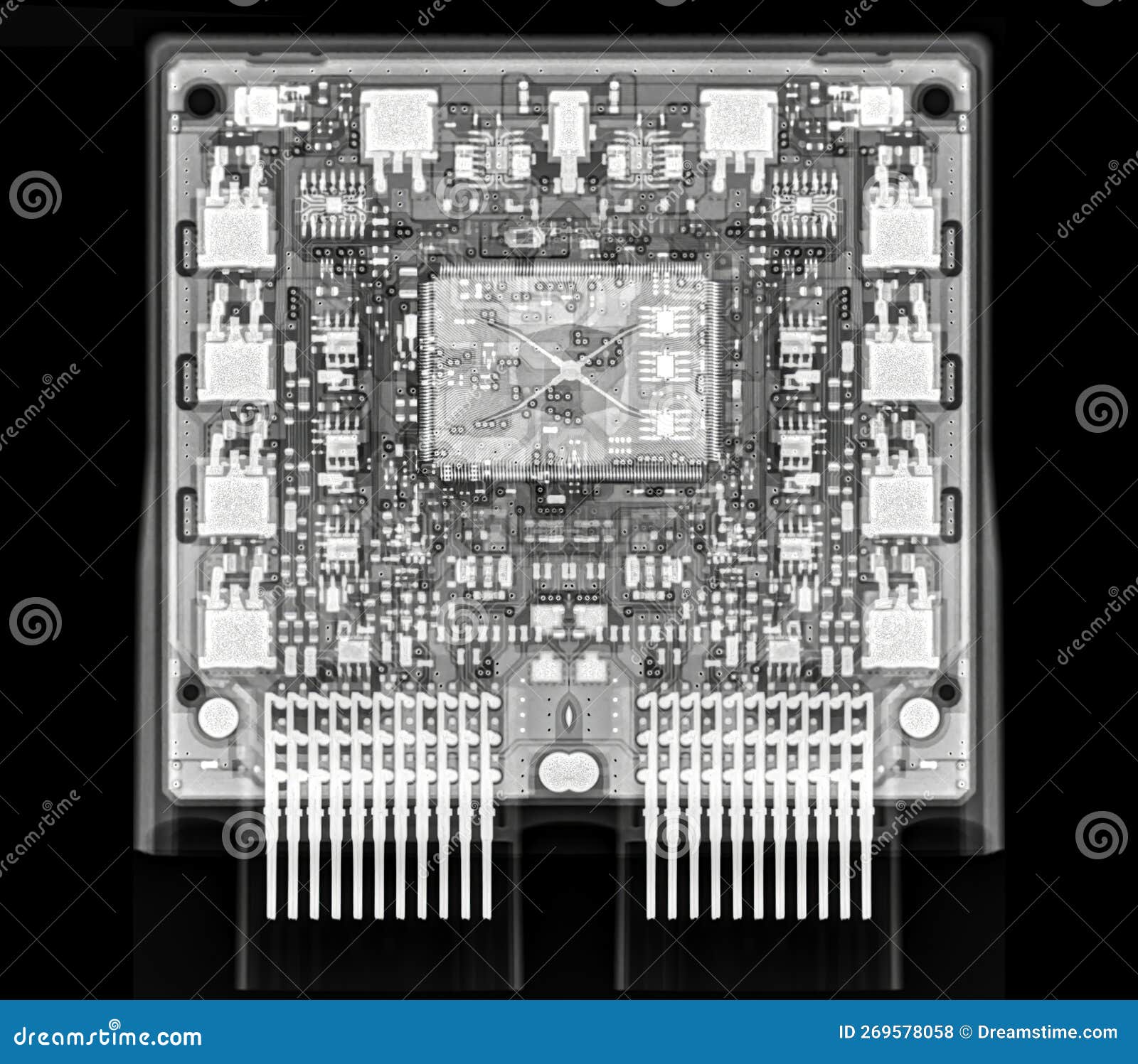 X-ray Image Of Mother Board Of Engine Control Unit Or ECU In Motorcycle ...