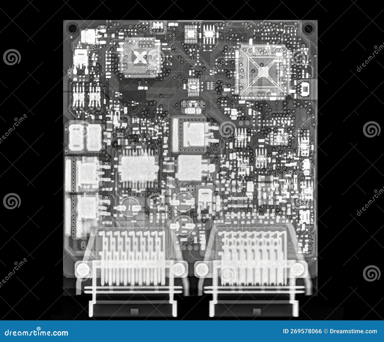 X-ray Image Of Mother Board Of Engine Control Unit Or ECU In Motorcycle ...