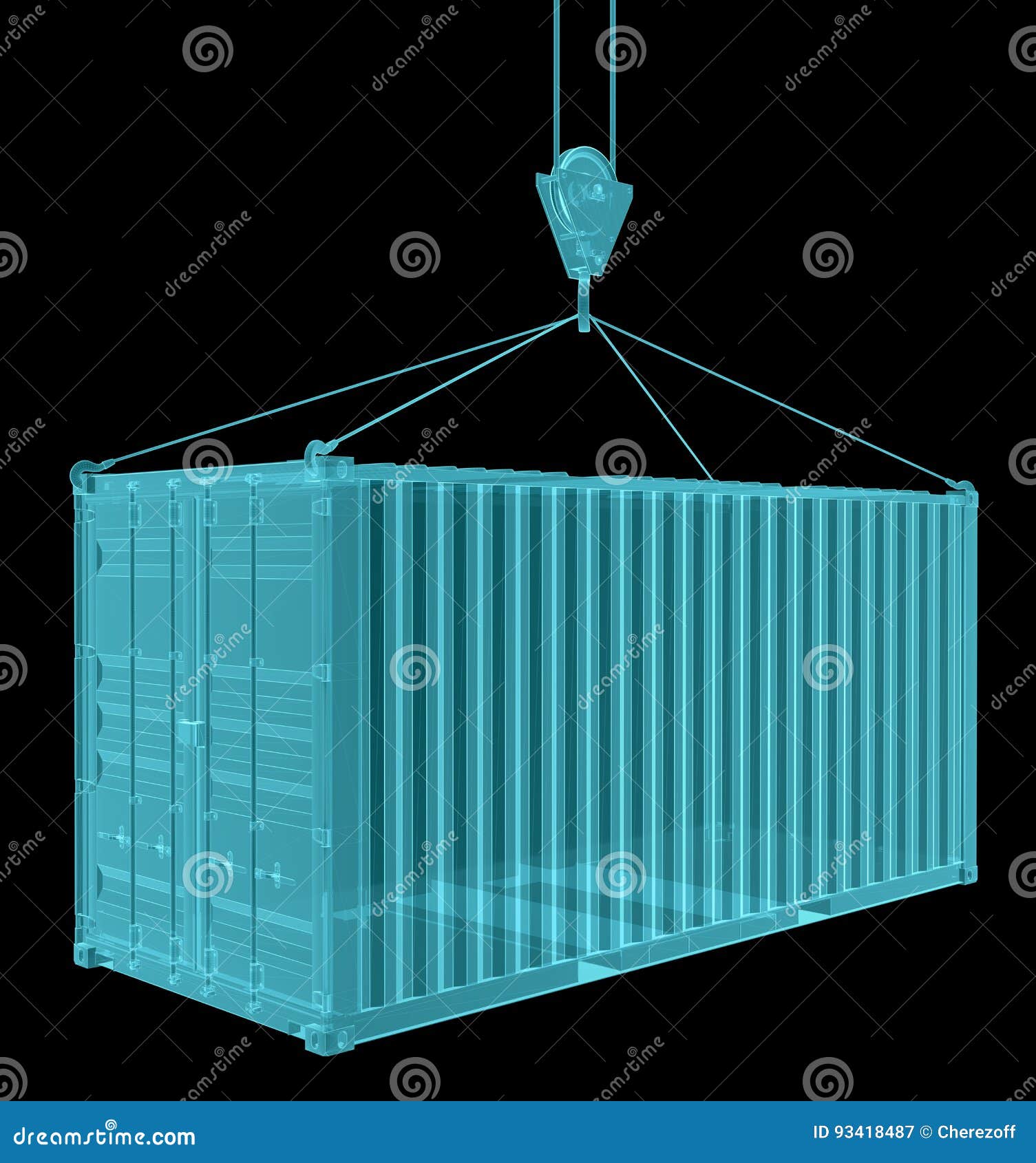 X-Ray Image of Shipping Container with Hook Stock Illustration ...