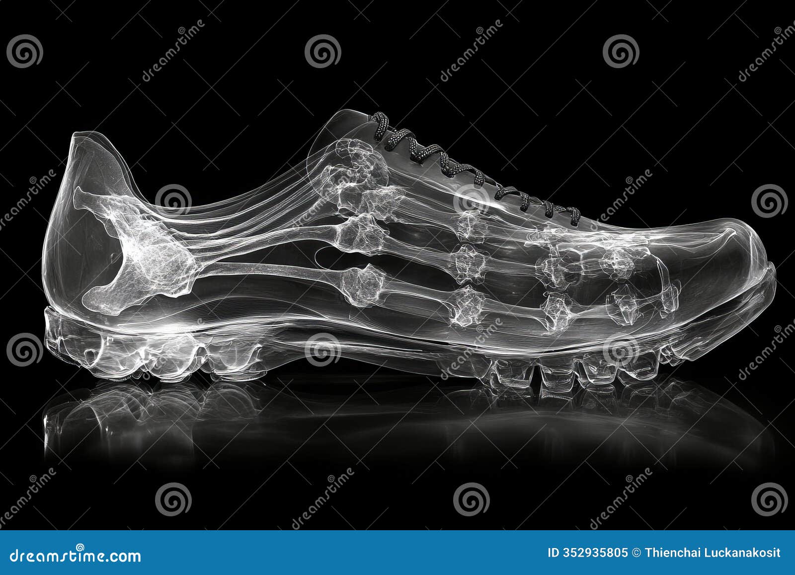 X Ray Image of Shoe Highlighting Outsole Structure and Design Stock ...