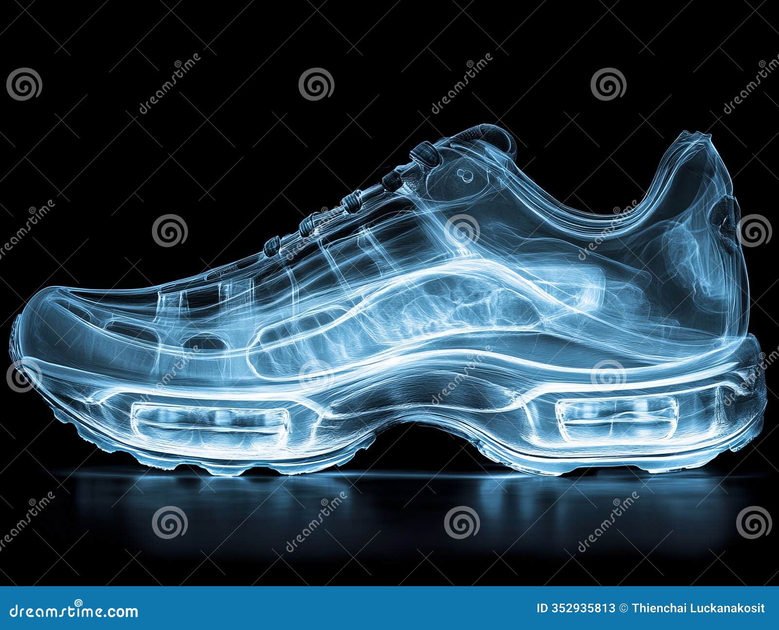 X Ray Image Of Shoe Showcasing Its Cushioning And Structure Royalty ...