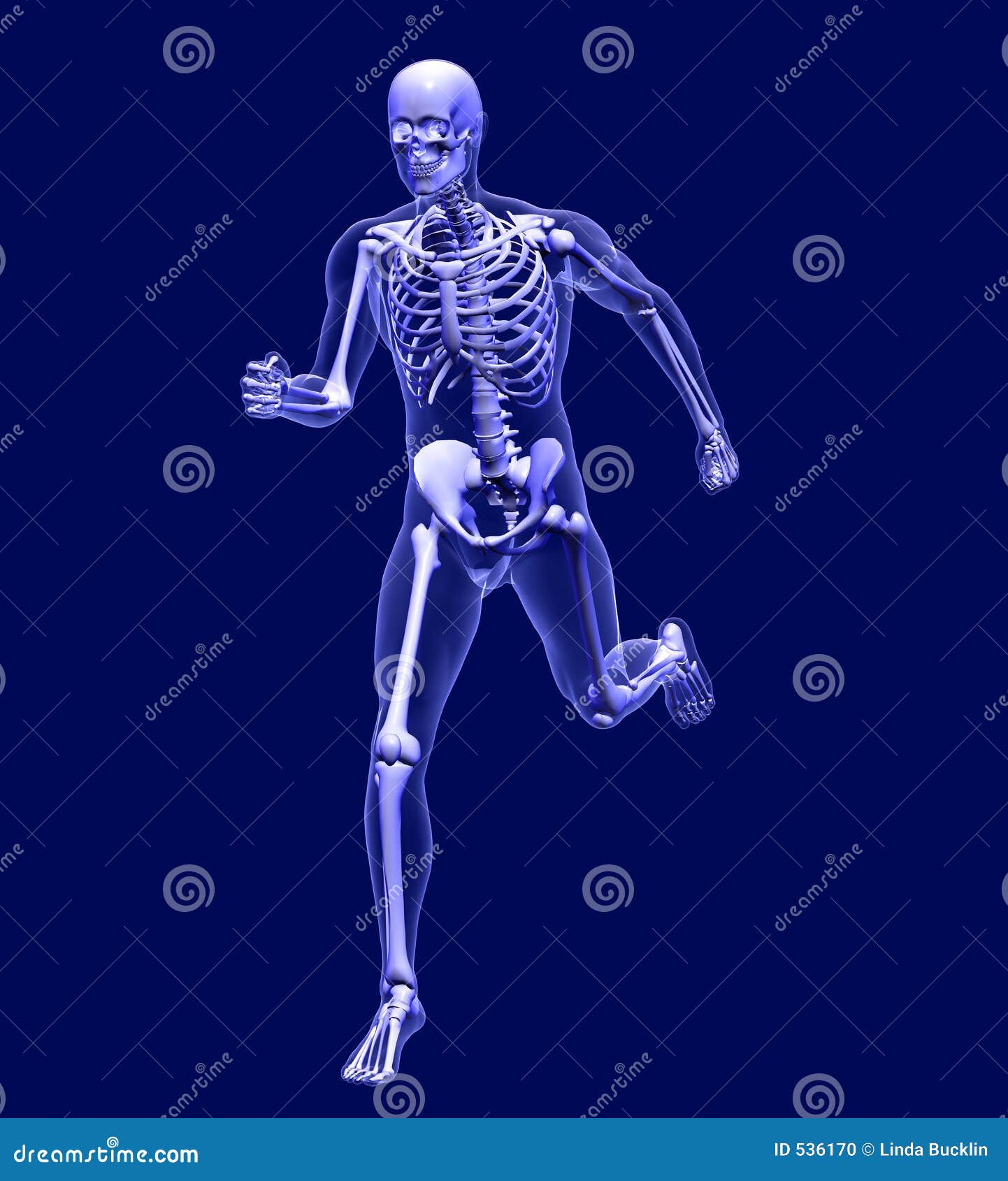 X-ray Man Running -blue- with Clipping Path Stock Illustration ...