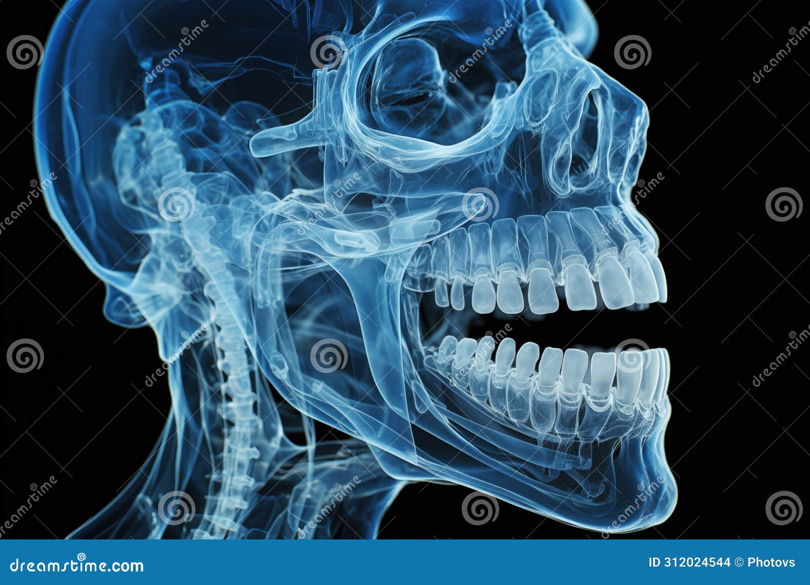 An X-ray Panoramic Image a 3D Scan Model of Patient Jaw Teeth are ...