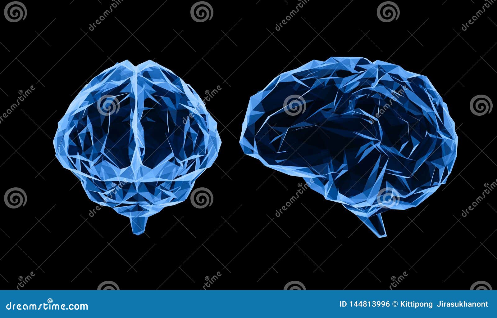 X-ray polygonal brain stock illustration. Illustration of digital ...