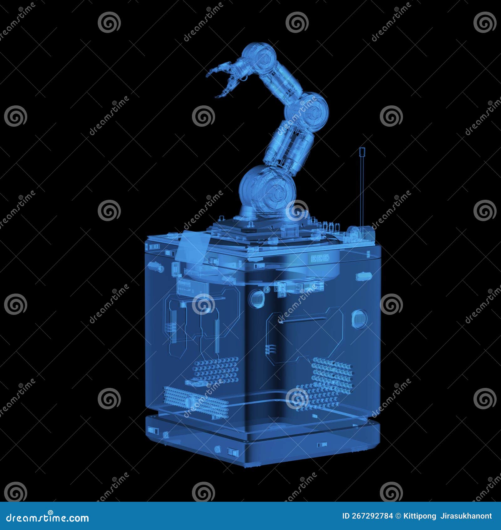 X-ray Portable Robotic Arm with Station Module Stock Illustration ...