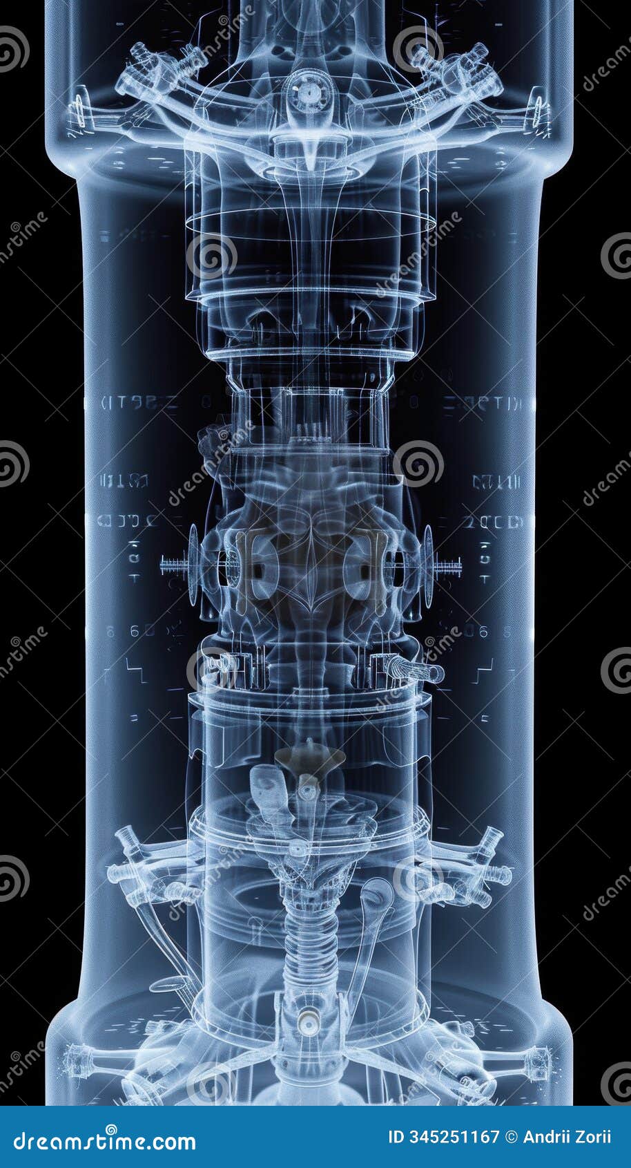 X-Ray Of Pressure Vessel Highlighting Internal Structures And ...