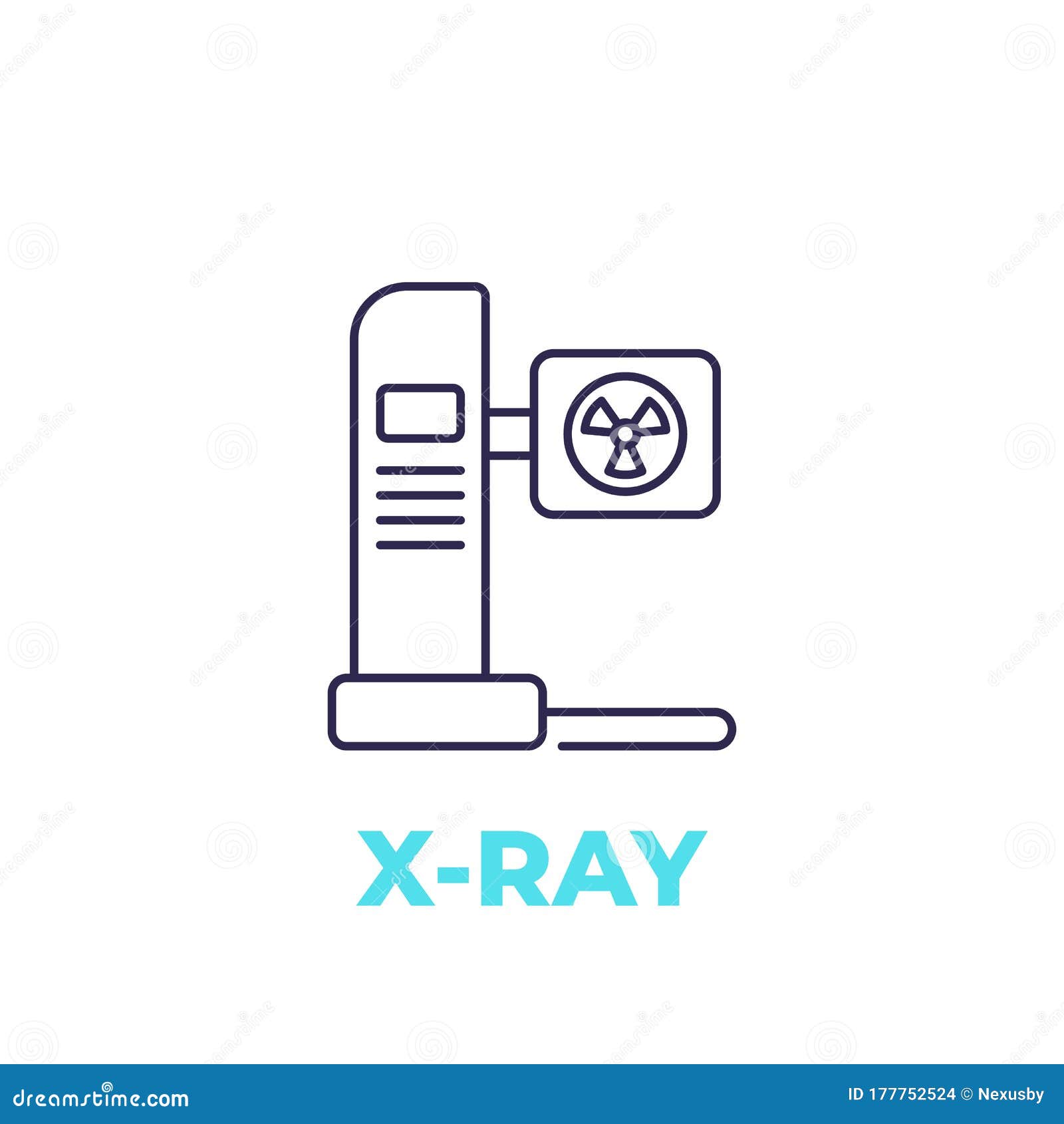 X-ray, Radiology Machine, Line Vector Icon Stock Vector - Illustration ...