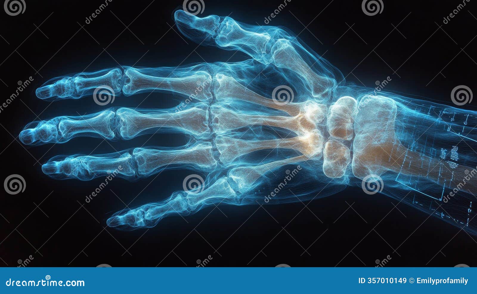 X-ray Reveals Human Hand Grasping a Glowing Object Showcasing Bone ...