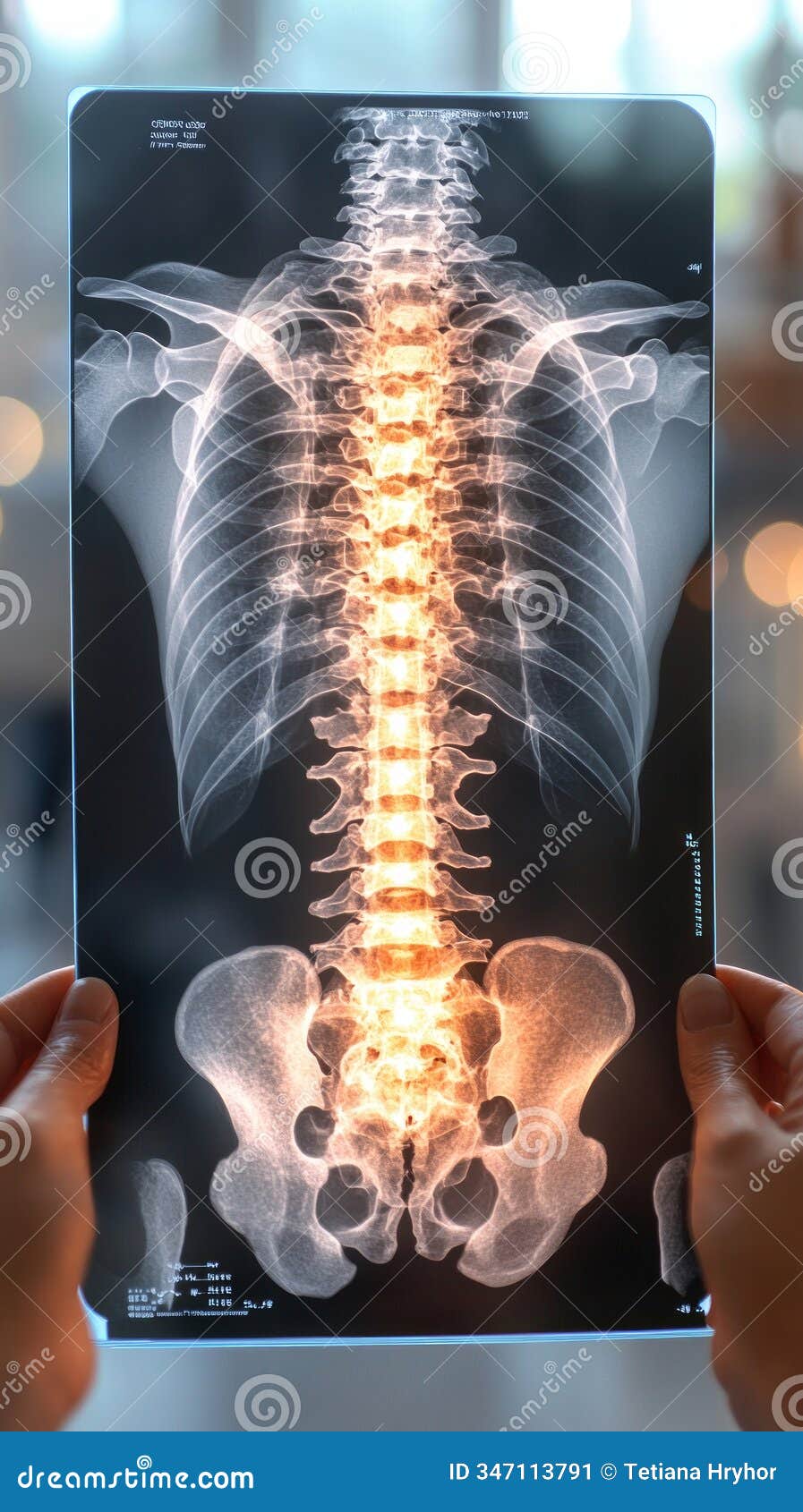 X-ray Reveals the Structure of the Spine and Pelvis, Highlighting ...