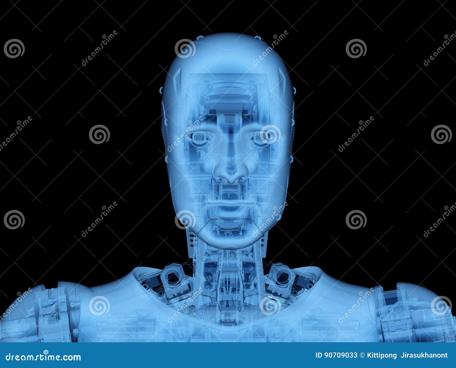 X-ray robot or cyborg stock illustration. Illustration of humanoid ...