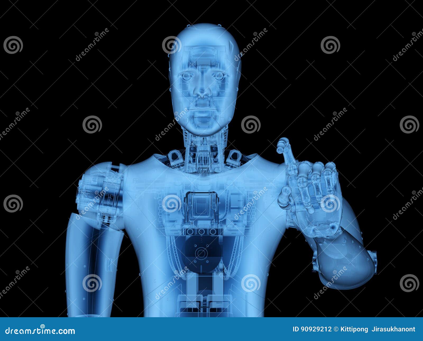 X-ray robot or cyborg stock illustration. Illustration of artificial ...