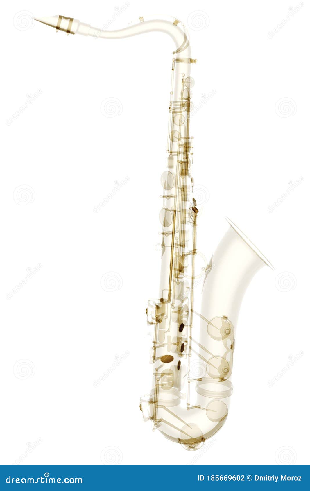 X-ray saxophone isolated stock illustration. Illustration of wind ...