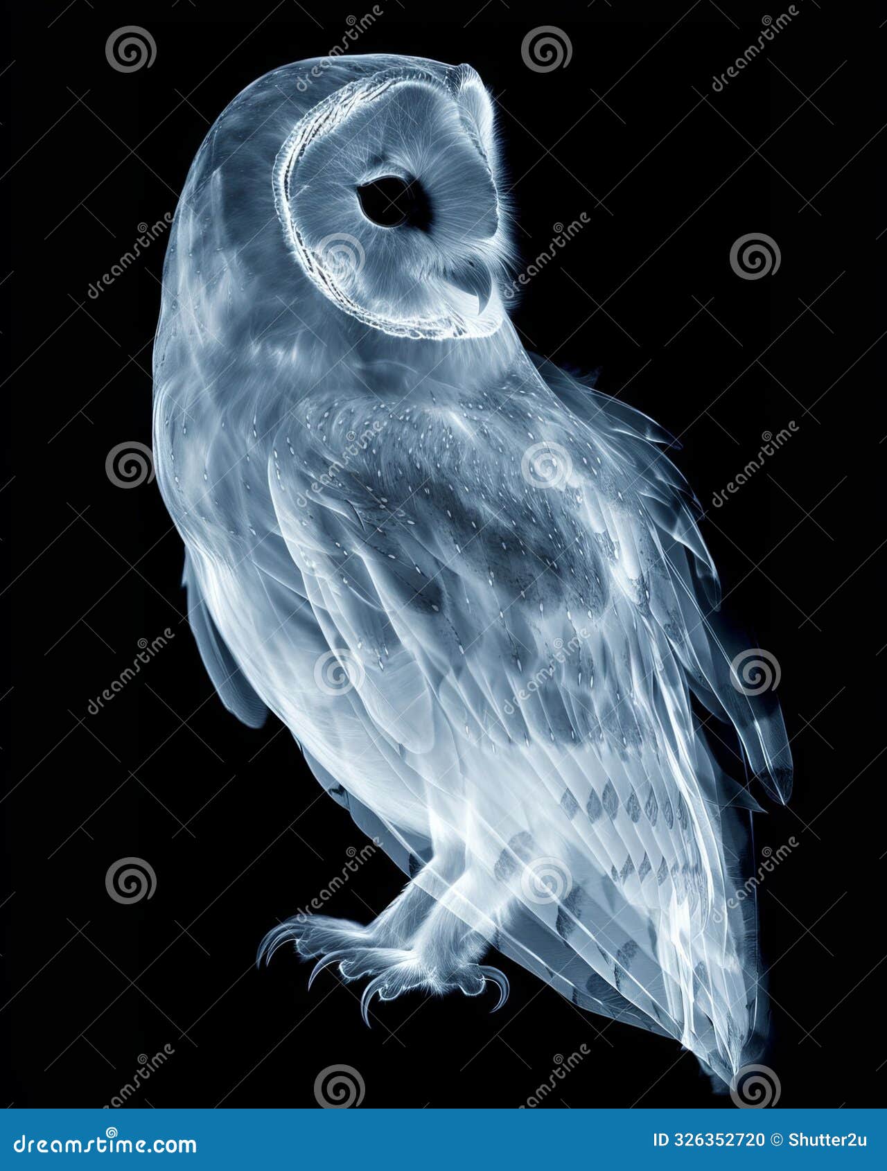 X Ray Scan of an Owl in the Style of Positron Emission Tomography ...