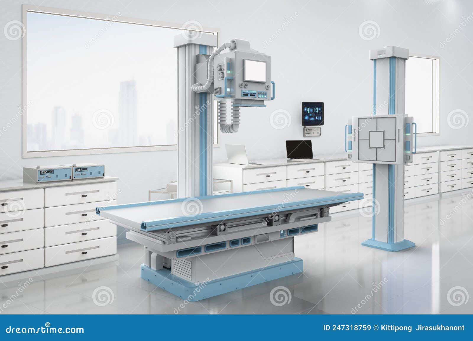 X-ray Scanner Machine for Radiology Treatment Stock Illustration ...