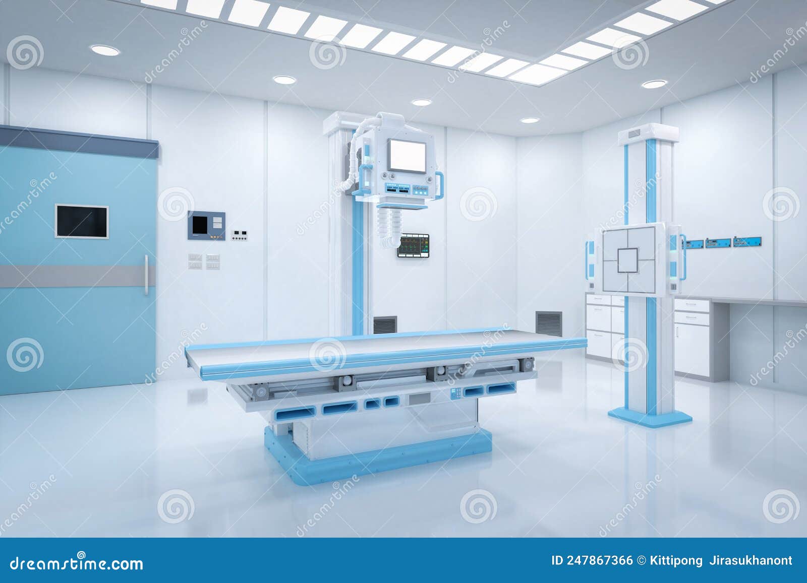 X-ray Scanner Machine for Radiology Treatment Stock Illustration ...