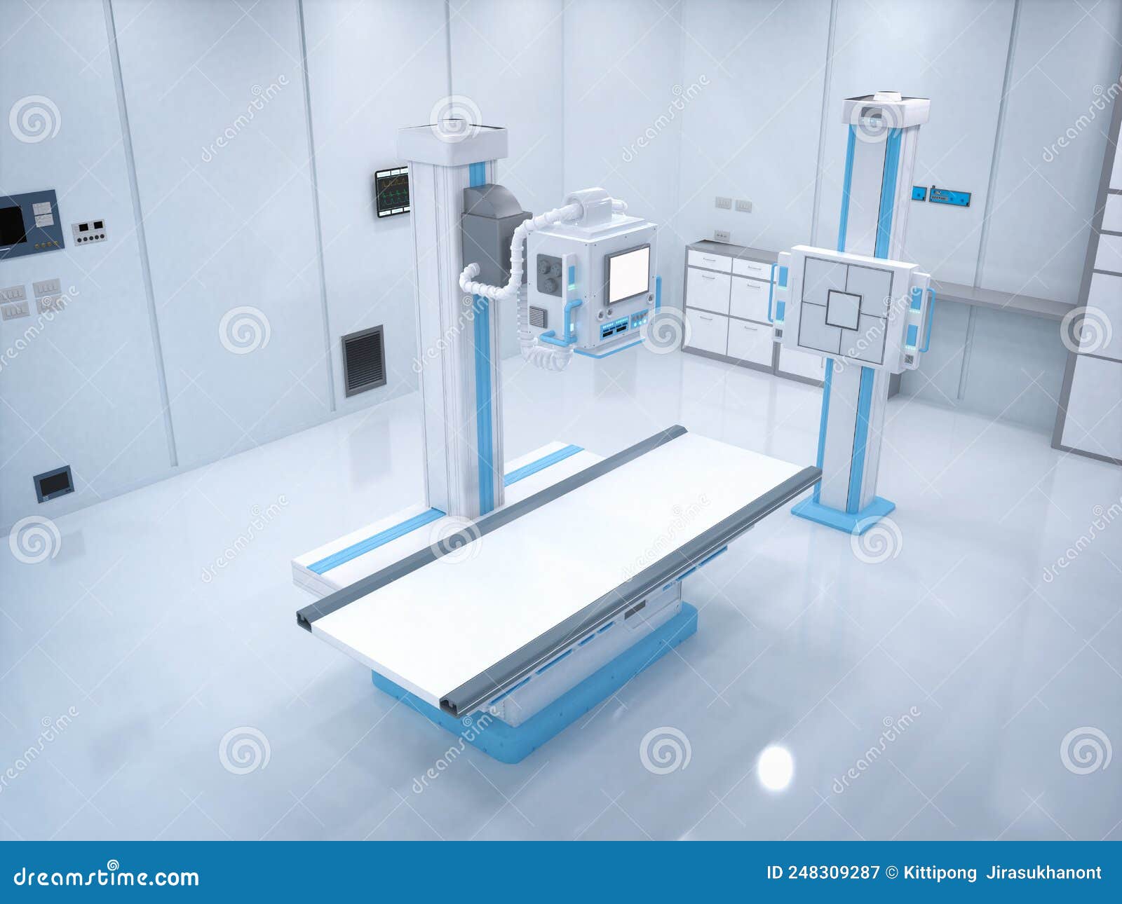 X-ray Scanner Machine for Radiology Treatment Stock Illustration ...