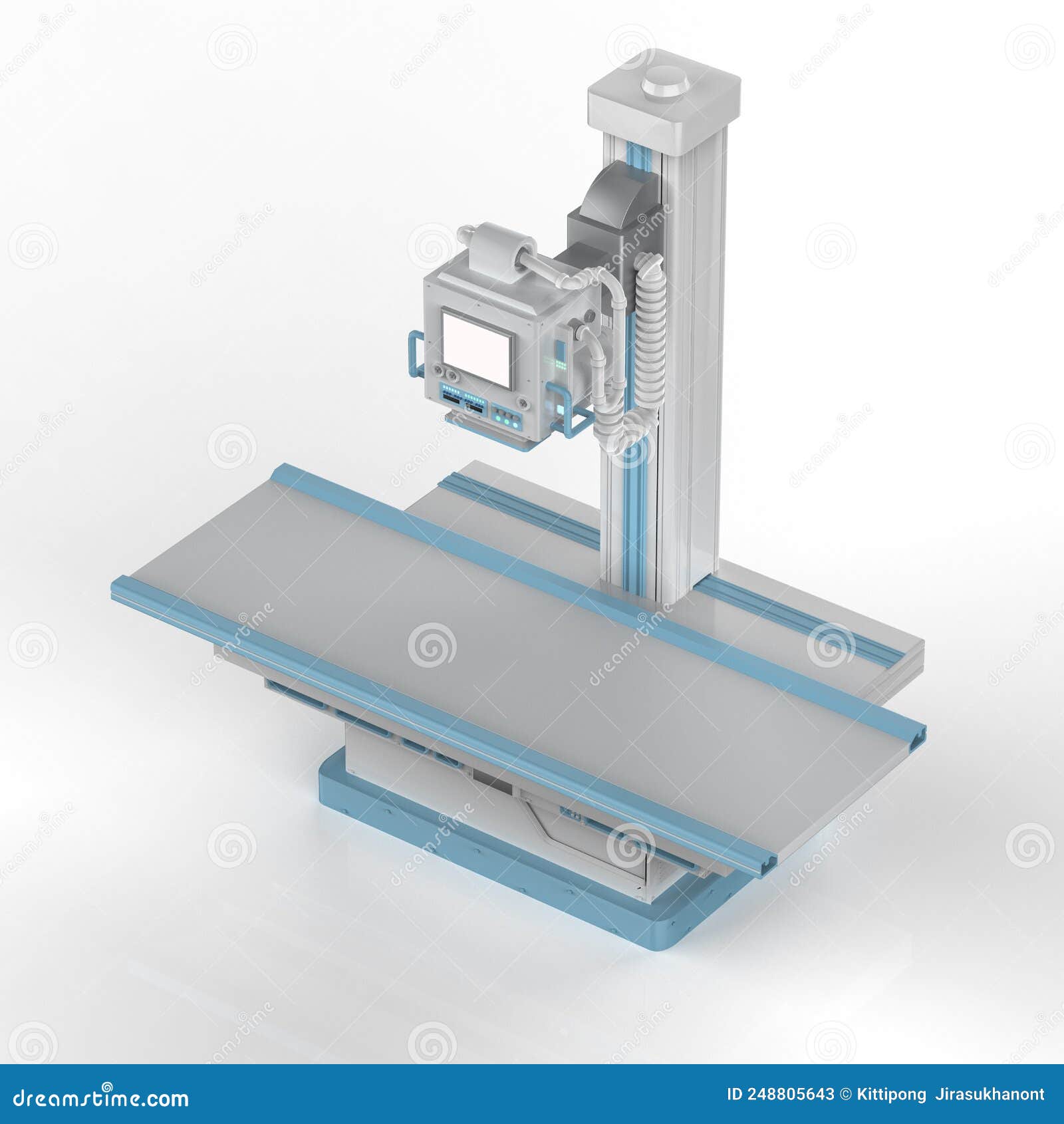 X-ray Scanner Machine for Radiology Treatment Stock Illustration ...