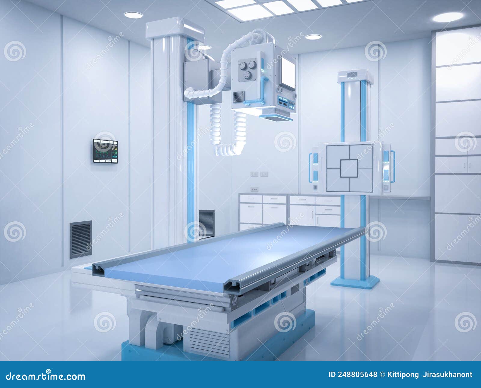 X-ray Scanner Machine for Radiology Treatment Stock Illustration ...