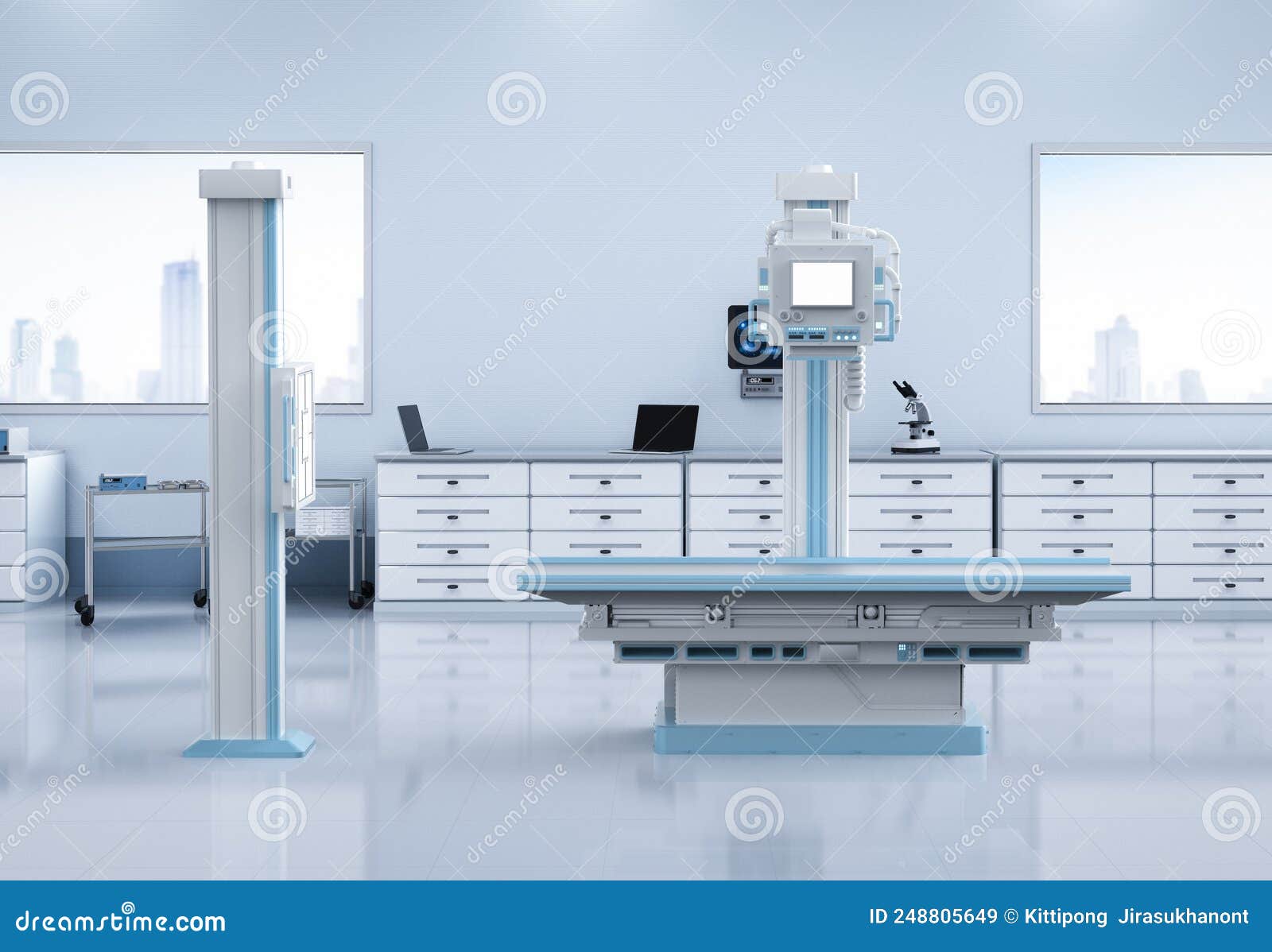 X-ray Scanner Machine for Radiology Treatment Stock Illustration ...
