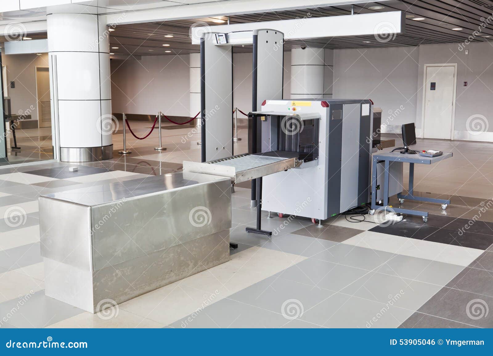 X-ray Scanner and Metal Detector at Airport Stock Photo - Image of ...