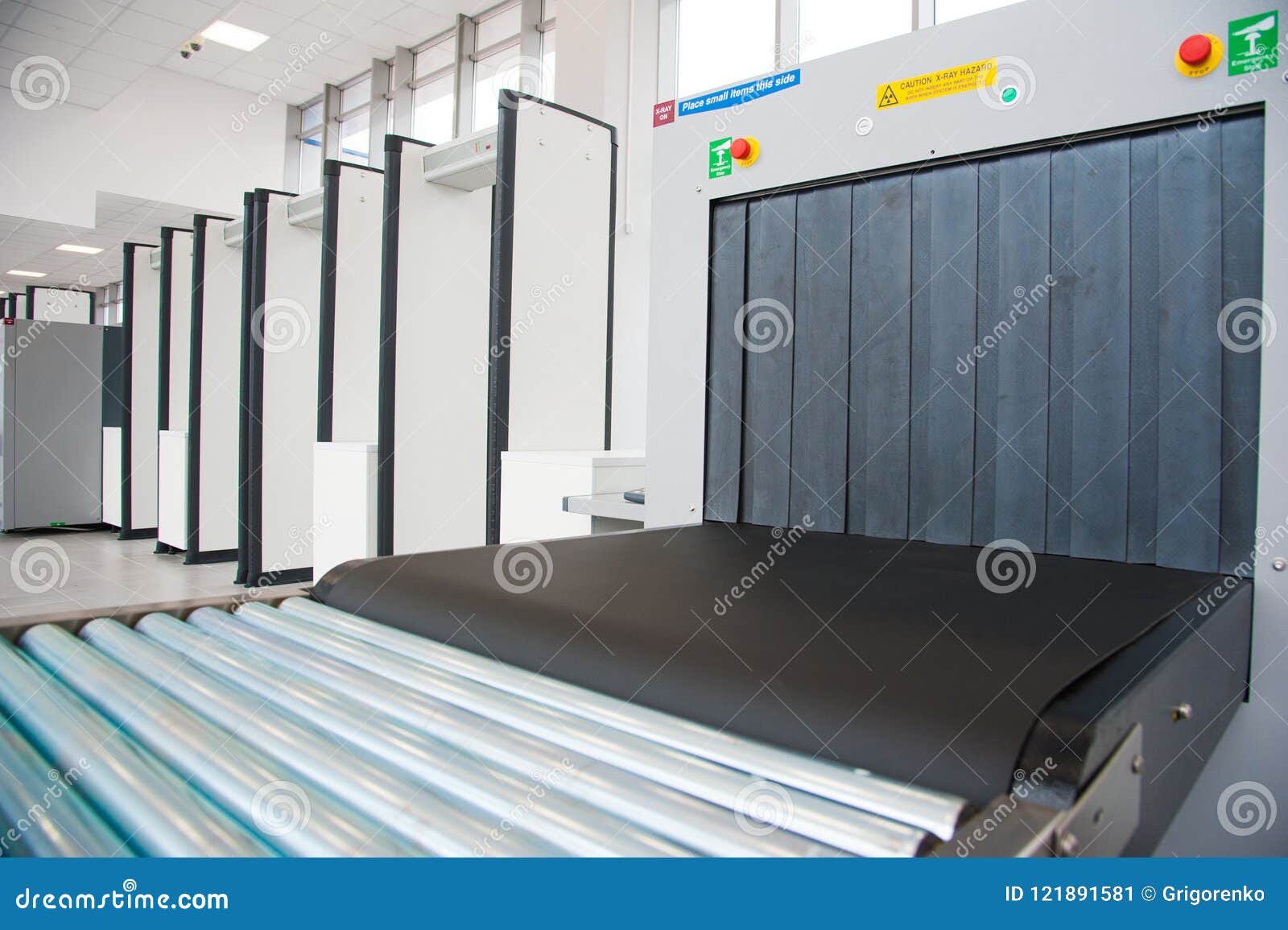 X-ray Scanner at Security Checkpoint Stock Image - Image of scan ...