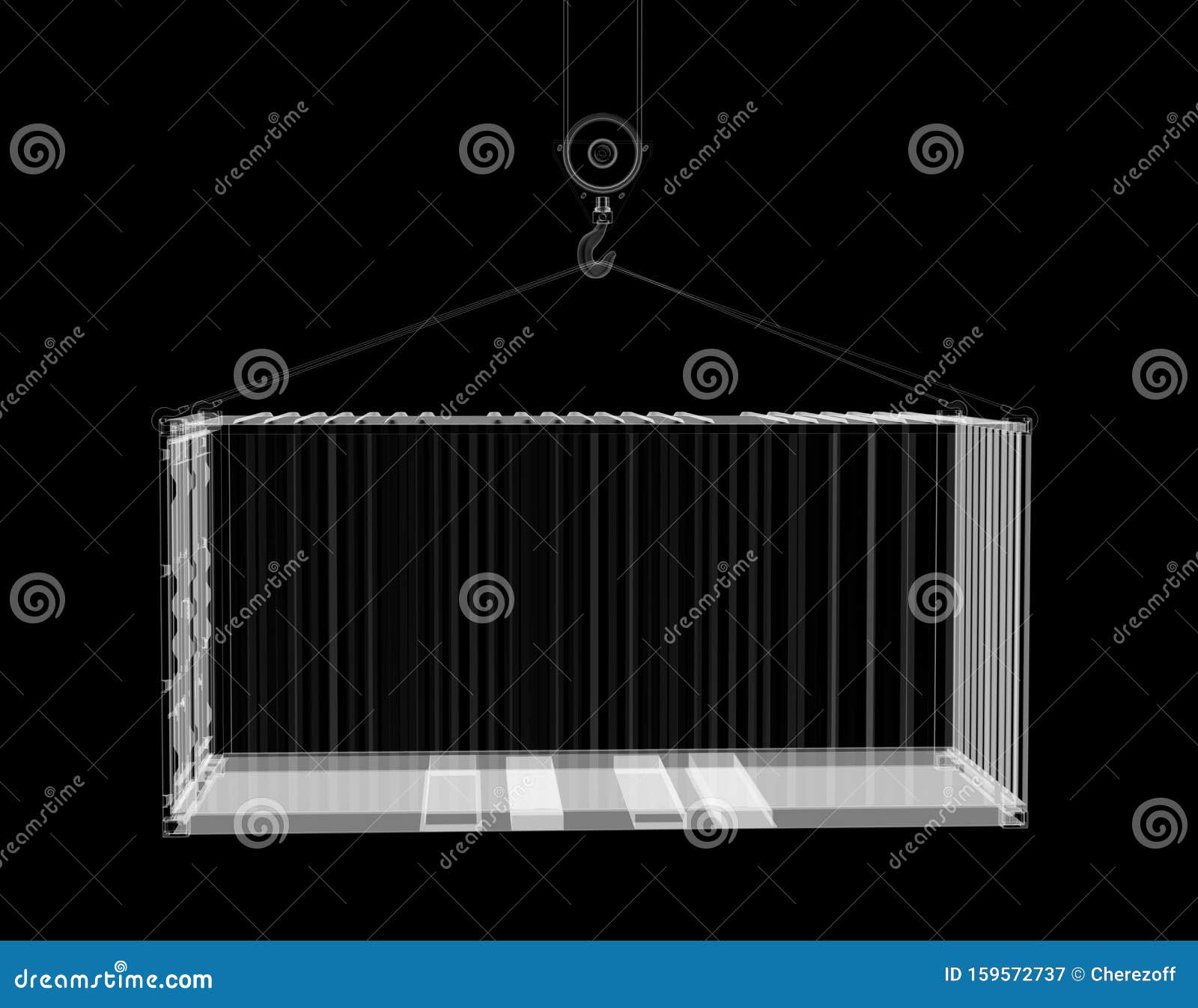 X-ray shipping container stock illustration. Illustration of hook ...