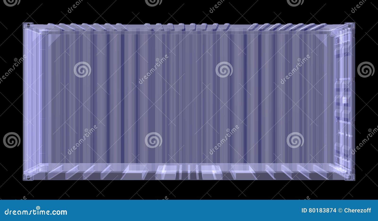 X-ray Shipping Container Isolated on Black Stock Illustration ...