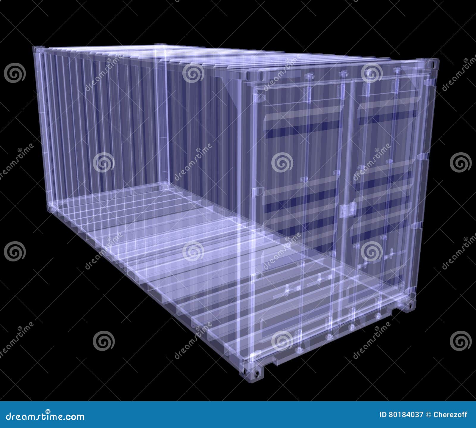 X-ray Shipping Container Isolated on Black Stock Image - Image of ...