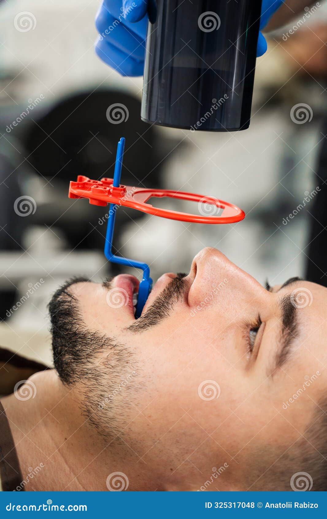 X-ray Teeth Scanning Process. Dentist Uses X-ray Hardware To Analyze ...