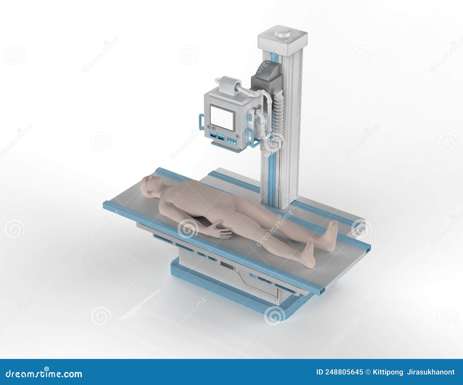 X-ray Treatment with X-ray Scanner Machine and Model Patient Stock ...