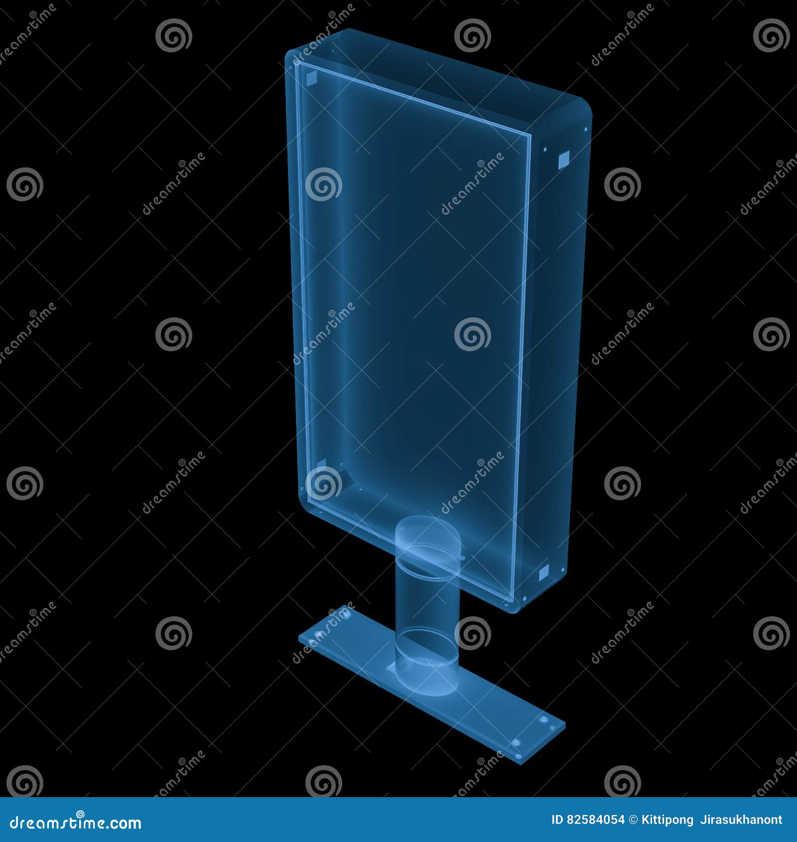 X Ray Vertical Billboard Isolated on Black Stock Illustration ...