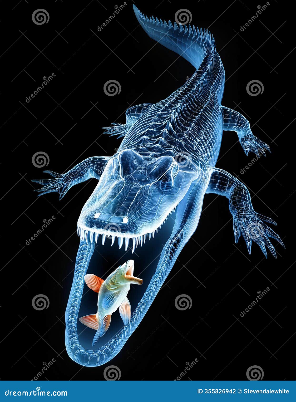 An X-ray Visual of a Crocodile Devouring a Fish Captures the Dramatic ...